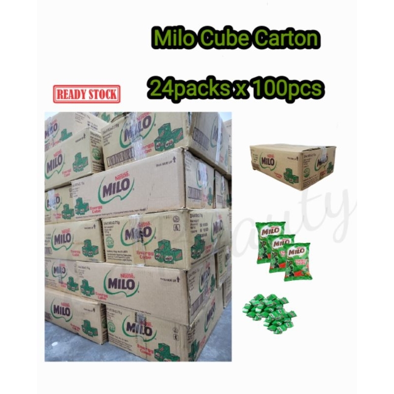 Milo Cube Kotak 24packs x 100pcs - Carton Coklat Milo Borong | Shopee ...