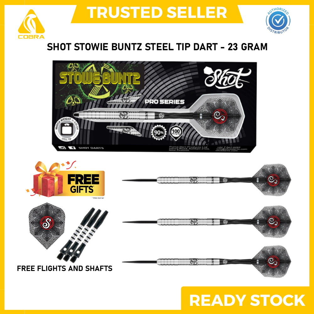 {FREE Flight + Shaft} Shot Stowe Buntz Tungsten Dart 23 gram | Shopee Malaysia