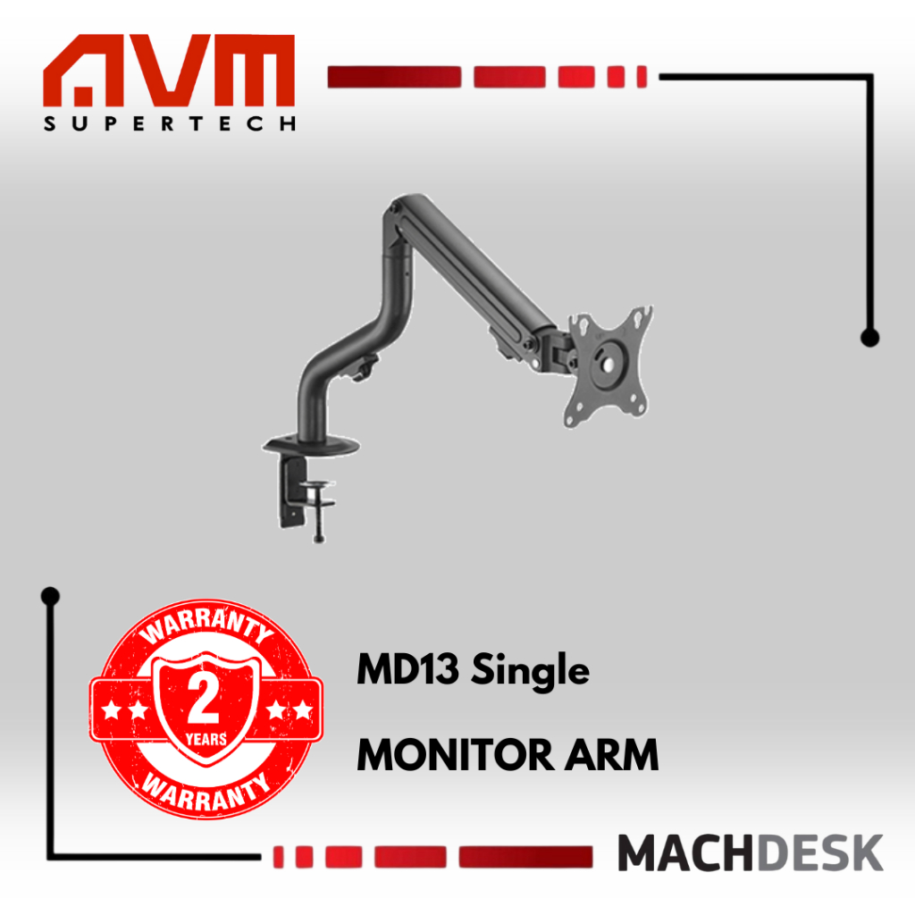 AVM MACHDESK MD13 Single Spring-Assisted Monitor Arm - BLACK | Shopee ...