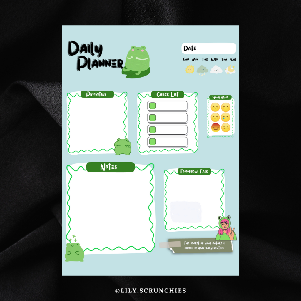 Digital Daily Planner Cute | Goodnotes, OneNote, Printable | Shopee ...