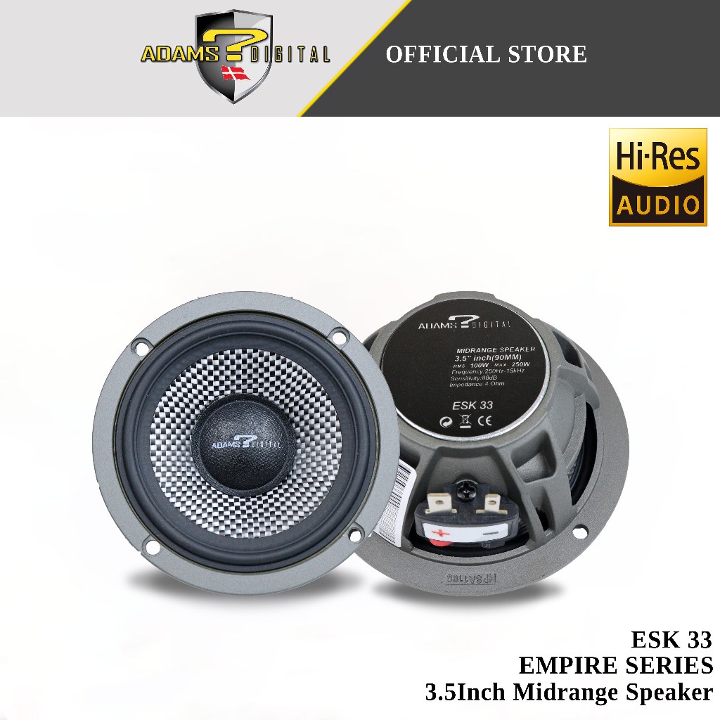 Adams Digital 3 Inch MidBass Range Car Speaker Audio ESK 33 EMPIRE ...