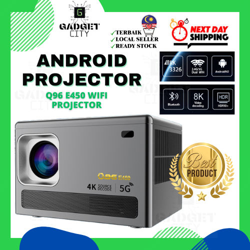 Intelligent Android Projector latest Q96 E450 WiFi Android 9.0 LED ...
