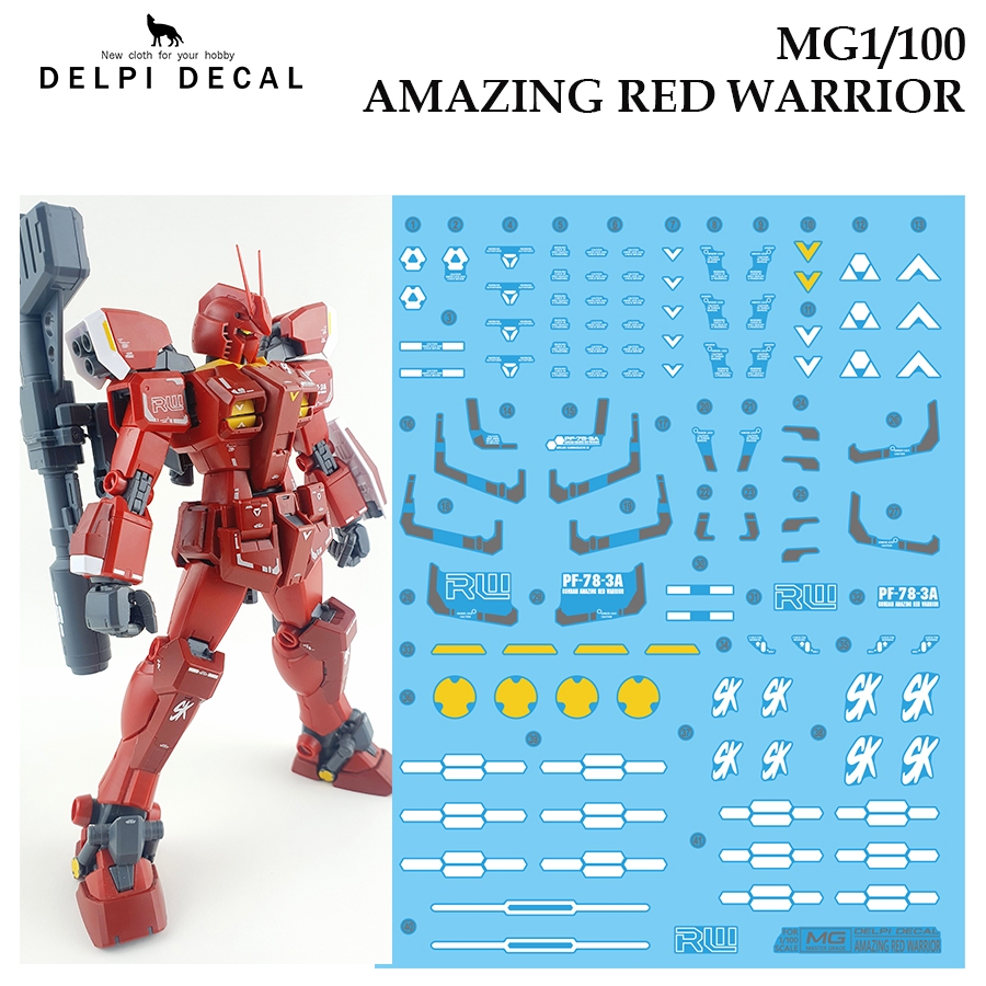 [DELPI DECAL] 435 MG 1/100 AMAZING RED WARRIOR GUNDAM WATER SLIDE DECAL ...