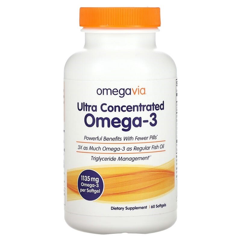OmegaVia, Ultra Concentrated Omega-3, 1,135 mg, 60 Softgels | Shopee ...