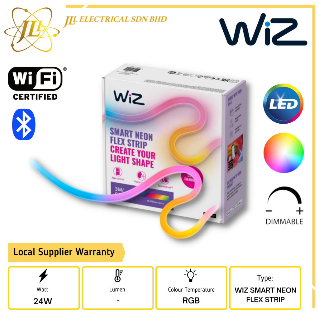 PHILIPS WIZ 24W 220-240V 3M KIT RGB SMART LED NEON FLEX STRIP | Shopee ...