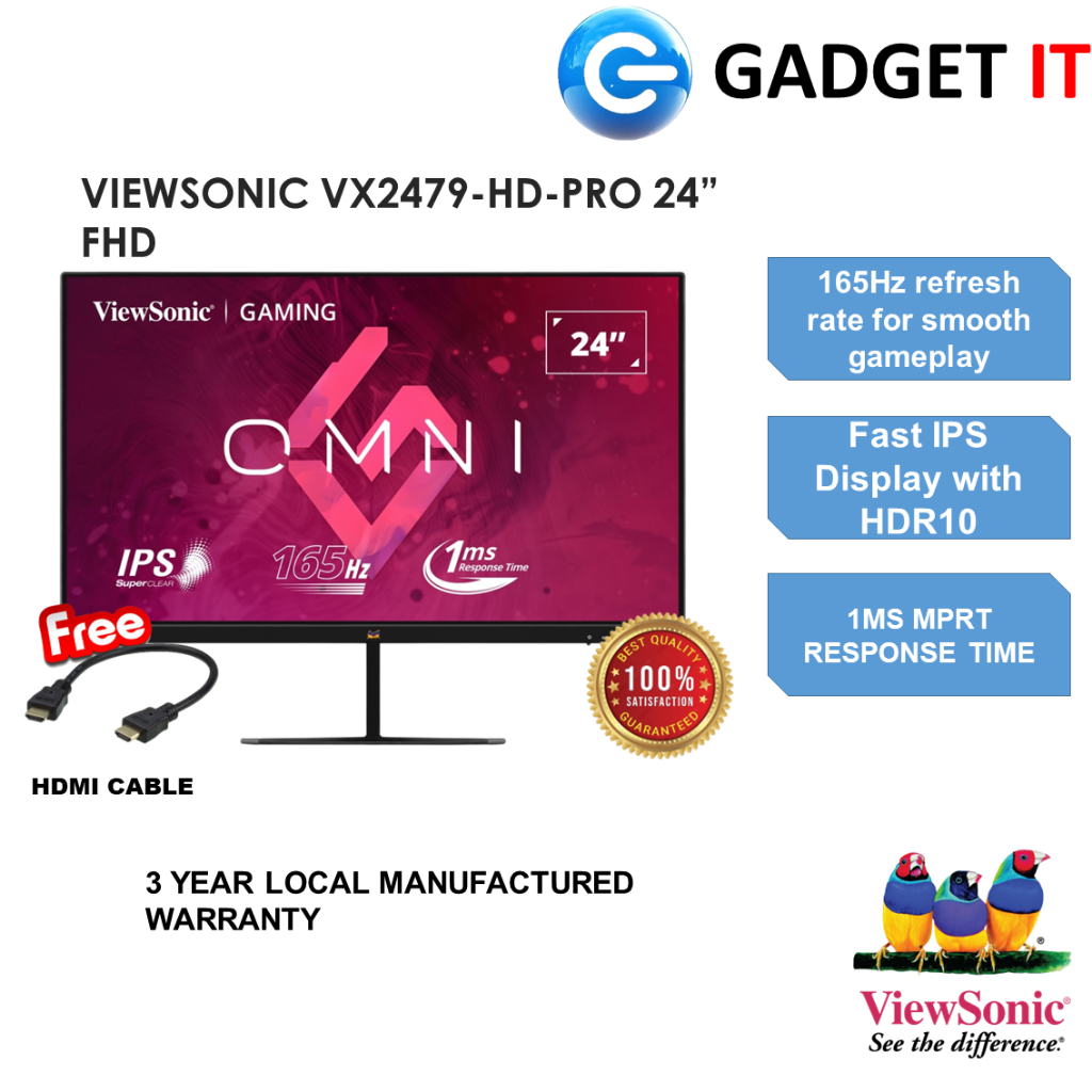 VIEWSONIC VX2479-HD-PRO 165Hz / VX2479A-HD-PRO FHD 240Hz (1920x1080 ...