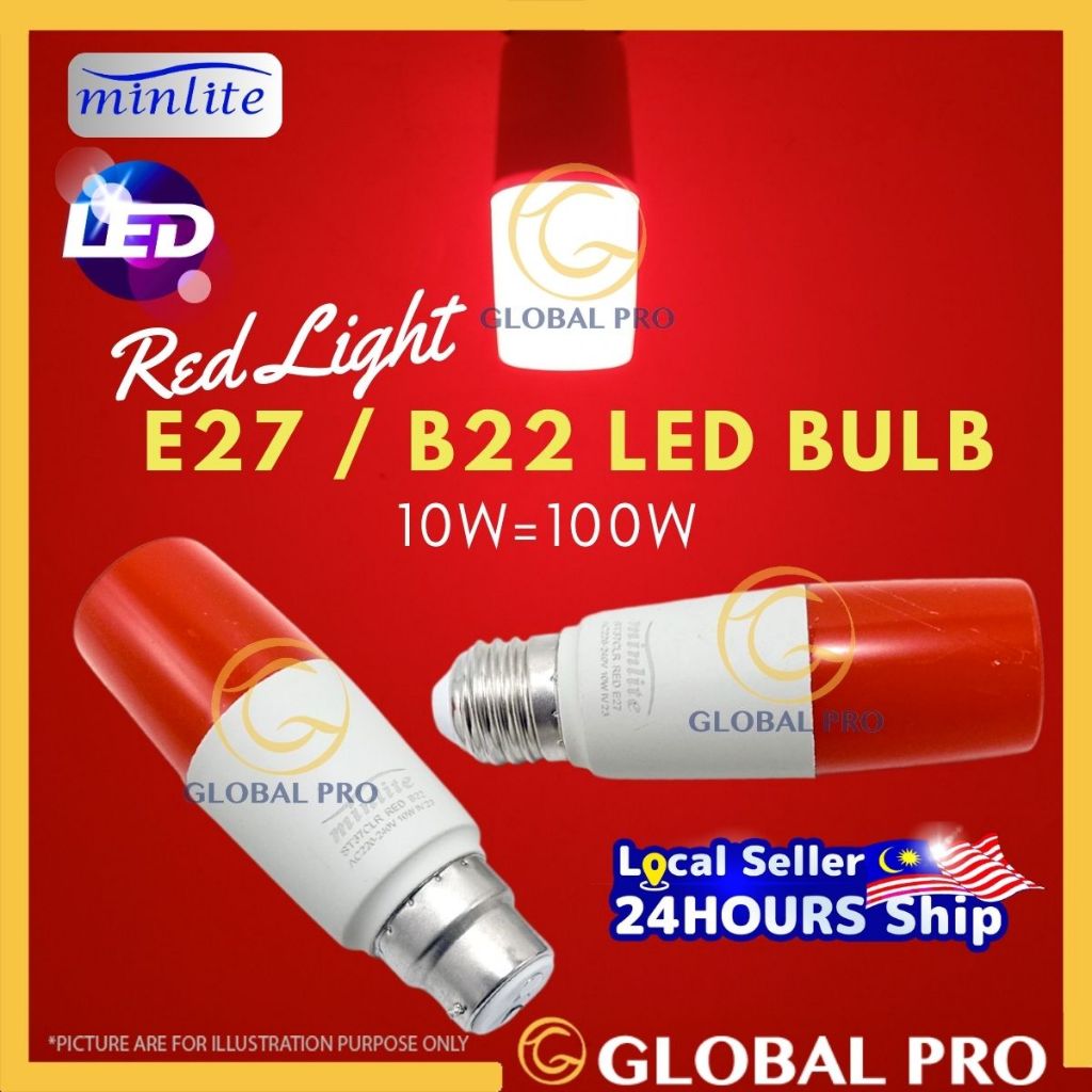 MINLITE/SUNSTAR E27 / B22 LED Bulb Lighting LED CNY Red Light Bulb ...