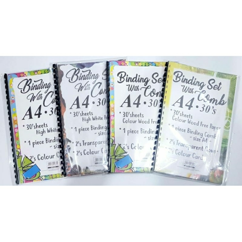 CP . Binding Set With Comb . A4 . 30's . Buku Skrap / Folio . { READY ...