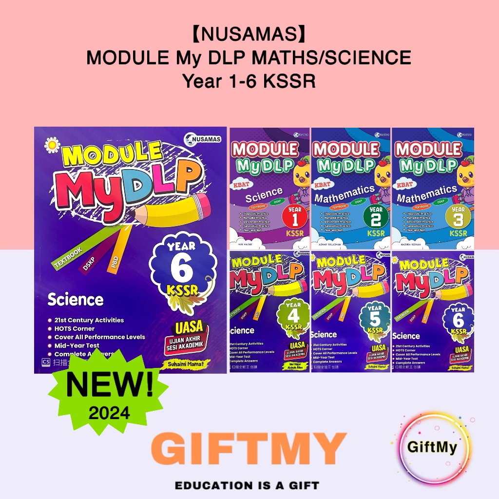 【Nusamas】 Module My DLP Mathematics / Science Year 1/2/3/4/5/6 KSSR 2024 — Buku Latihan KSSR ...