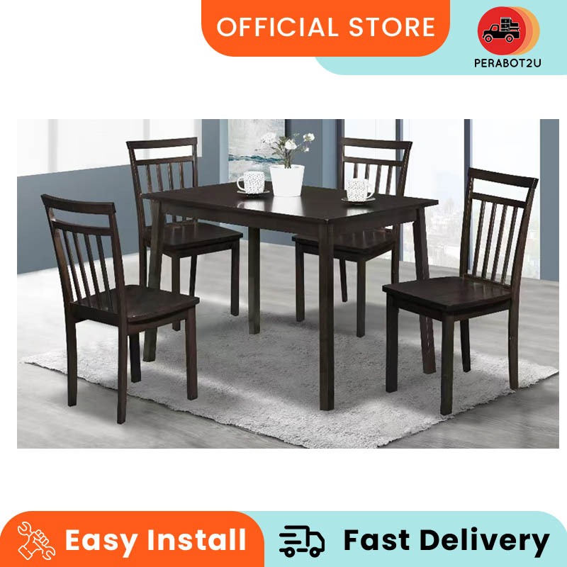 P2U Dining Table With 4 Dining Chairs / Meja Makan / Dining Set ...
