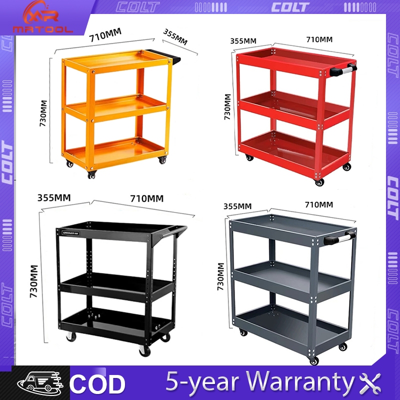 3 Layers Service Cart Metal Steel Tool Cart Trolley Troli Barang Tools ...