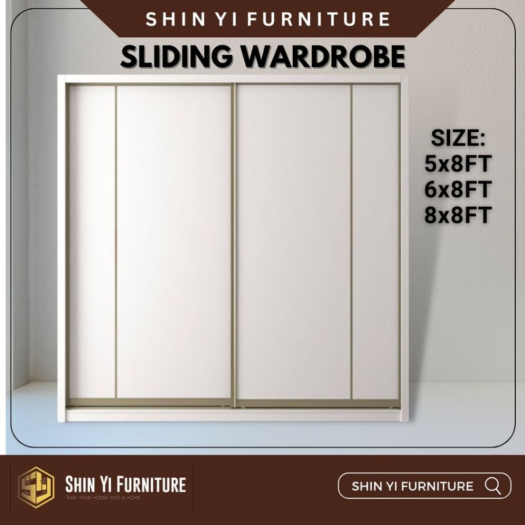 [SARAWAK] 5FT/6FT/8FT Melamine Sliding Wardrobe/Almari Baju Pakaian ...