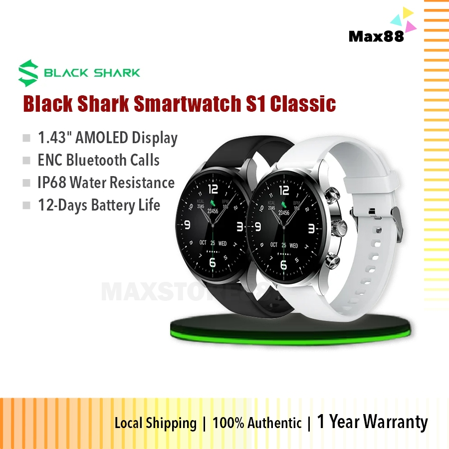 Black Shark Smartwatch S1 Classic 1.43" AMOLED Display 12-Days Battery ...