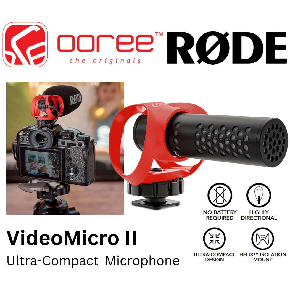 RODE VIDEOMICRO II COMPACT ON-CAMERA MICROPHONE WITH HELIX ISOLATION ...