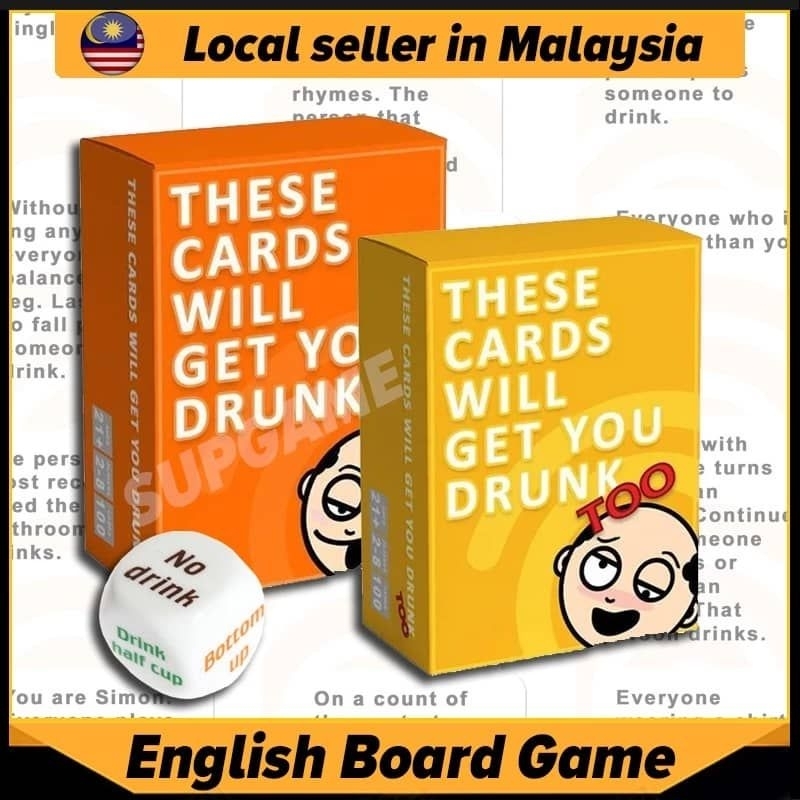 English Drinking Drunk Family Board Game Card [These Cards Will Get You ...