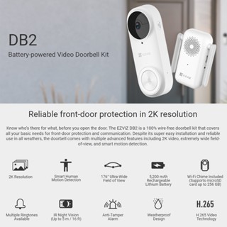 EZVIZ DB2 3MP DB2 PRO 5MP Battery-Powered Wireless Kit Weatherproof ...