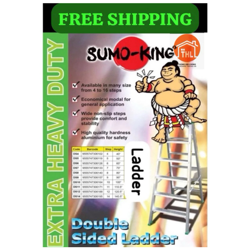 FREE SHIPPING !!! Sumo King Aluminium Ladder (Single Sided / Double ...