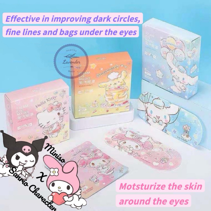 MinisoXSanrio Character Steam Eye Mask Reduce Dark Circles Eyes Bags ...