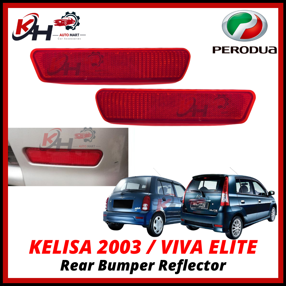 PERODUA Kelisa 2003 / VIVA Elite Rear Bumper Reflector RED Merah ...