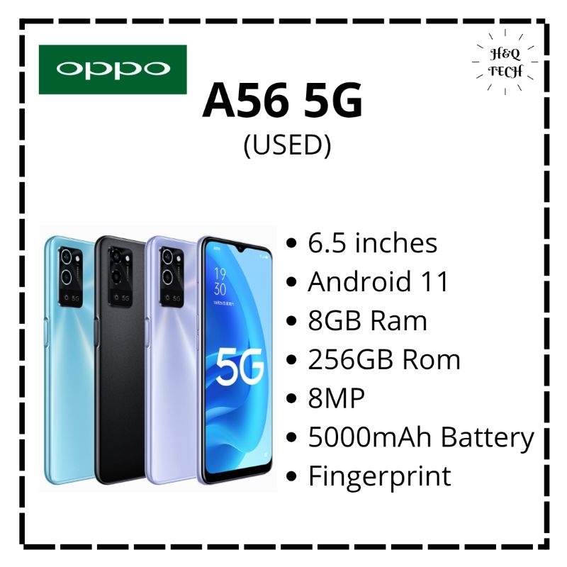 OPPO A56 5G 8GB RAM+256GB ROM 6.5 INCH FULLSET FINGERPRINT 5000MAH BATTERY ORIGINAL SMARTPHONES ...