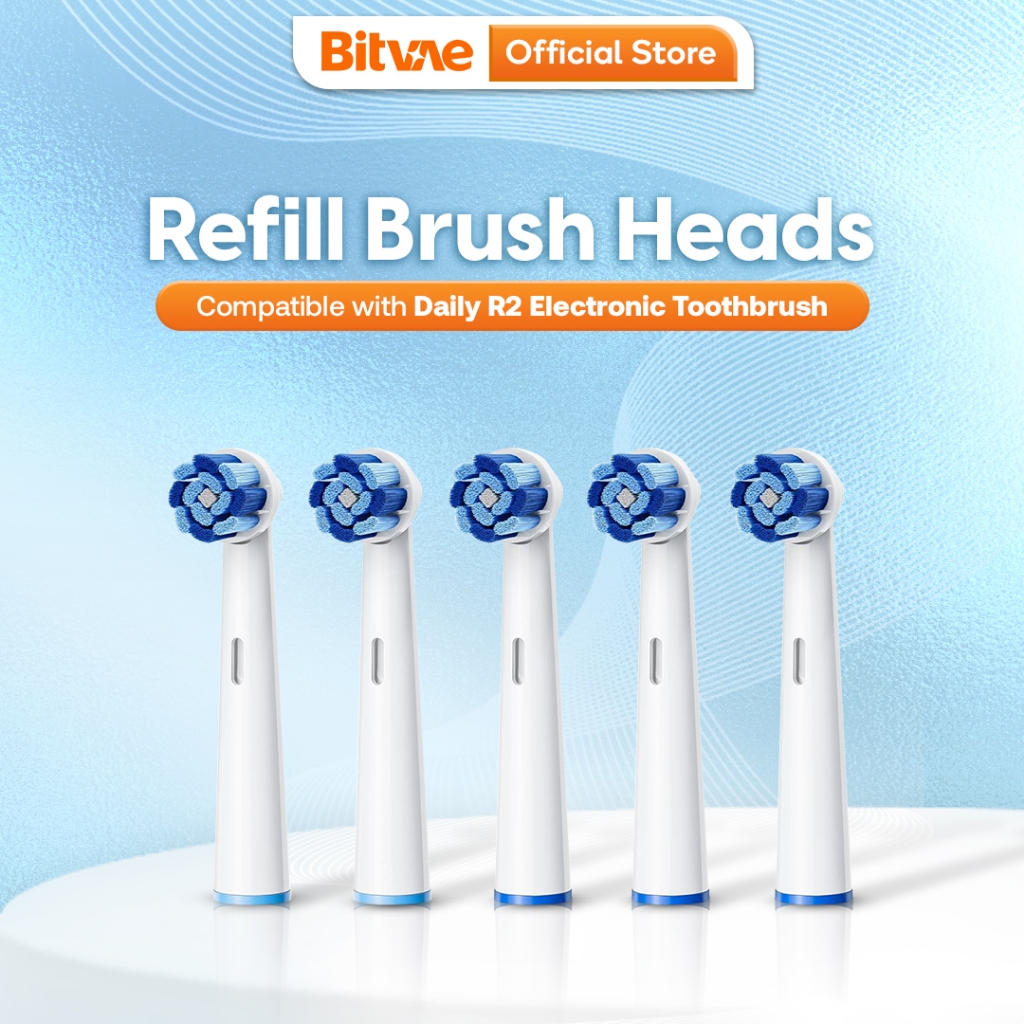 Bitvae R2 Gentle Rounded Bristles Rotary Brush Head (5 pcs ) | Shopee ...
