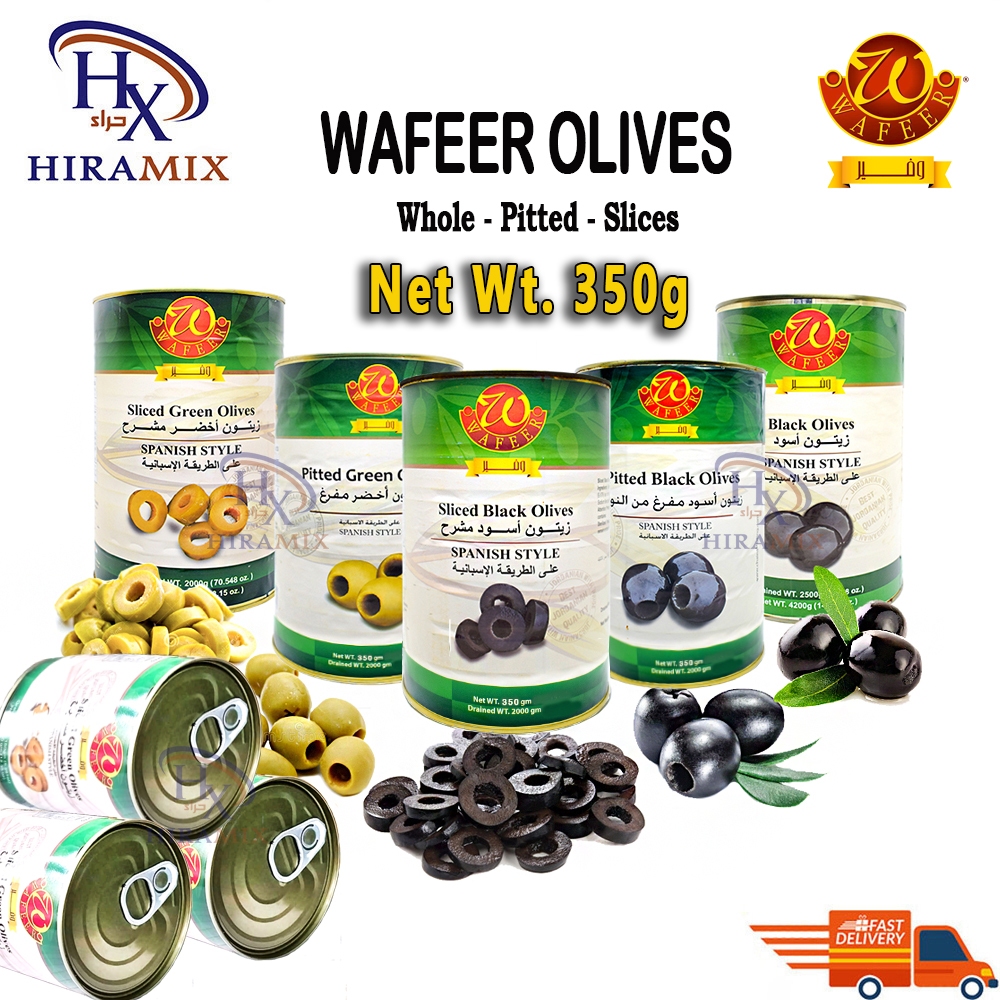 Wafeer Whole Green Olive / Black Olive / Pitted Olives / Buah Zaitun ...