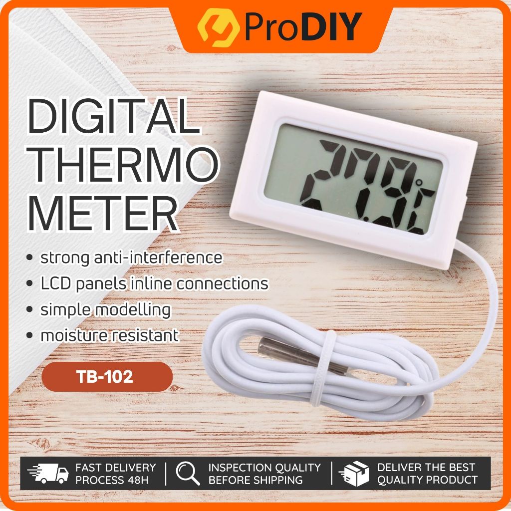 TB-102 Digital Thermometer Fish Tank Fridge Freezer Probe Sensor Mini ...