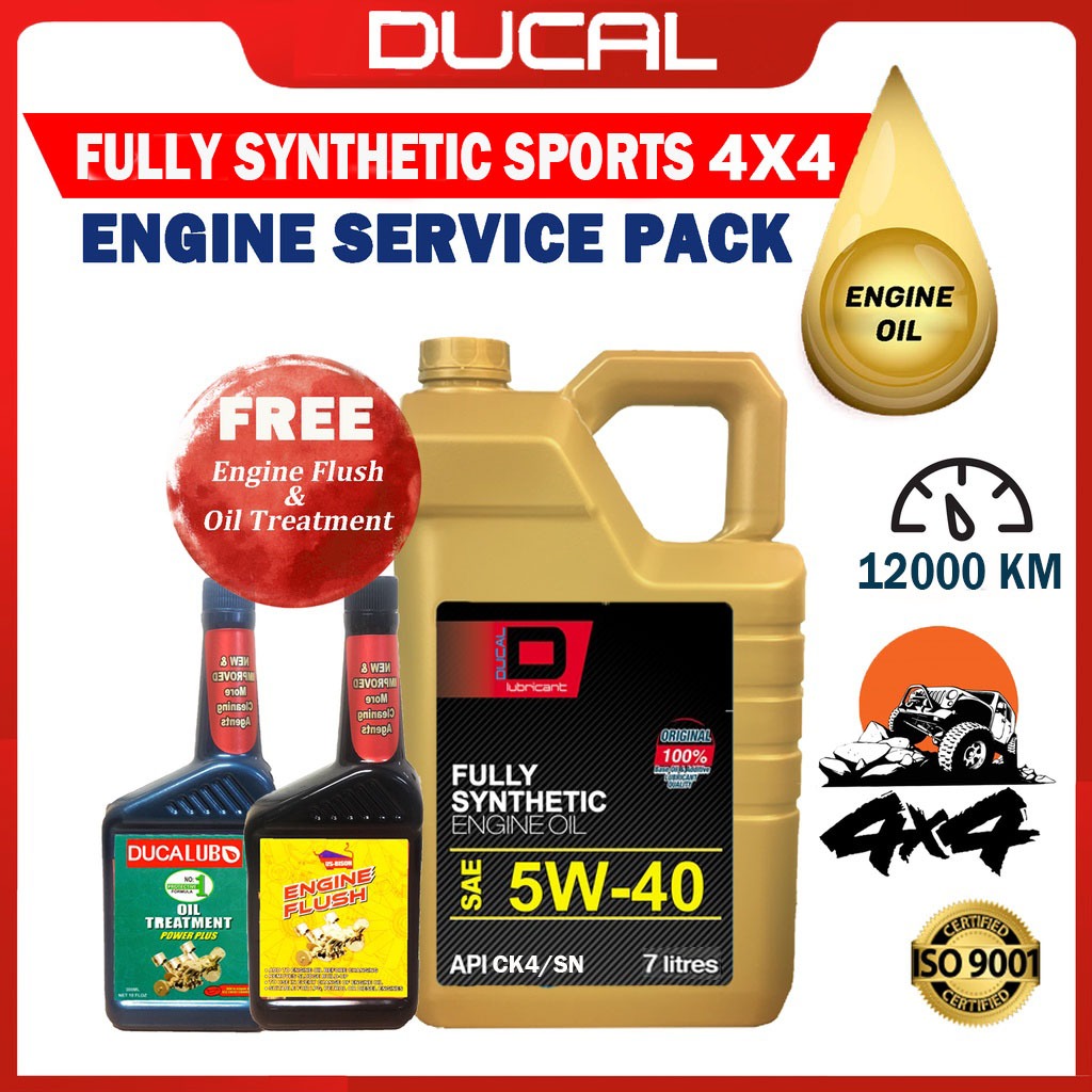 DUCAL FULLY SYNTHETIC DIESEL 4X4 ENGINE OIL 5W40 7L CK4/SN API CK4/SN ...