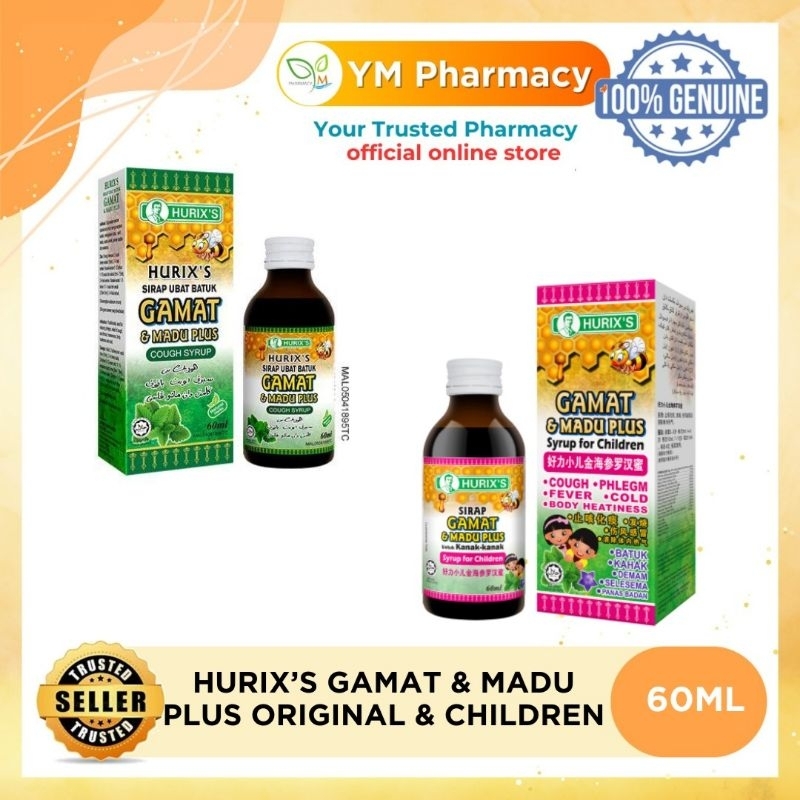 HURIX Gamat & Madu Plus Cough Syrup Adult and Children 60ml | Shopee ...