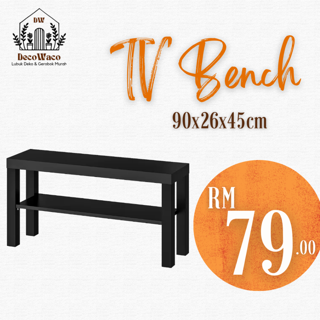 TV bench | Meja TV 90x26x45cm | Shopee Malaysia