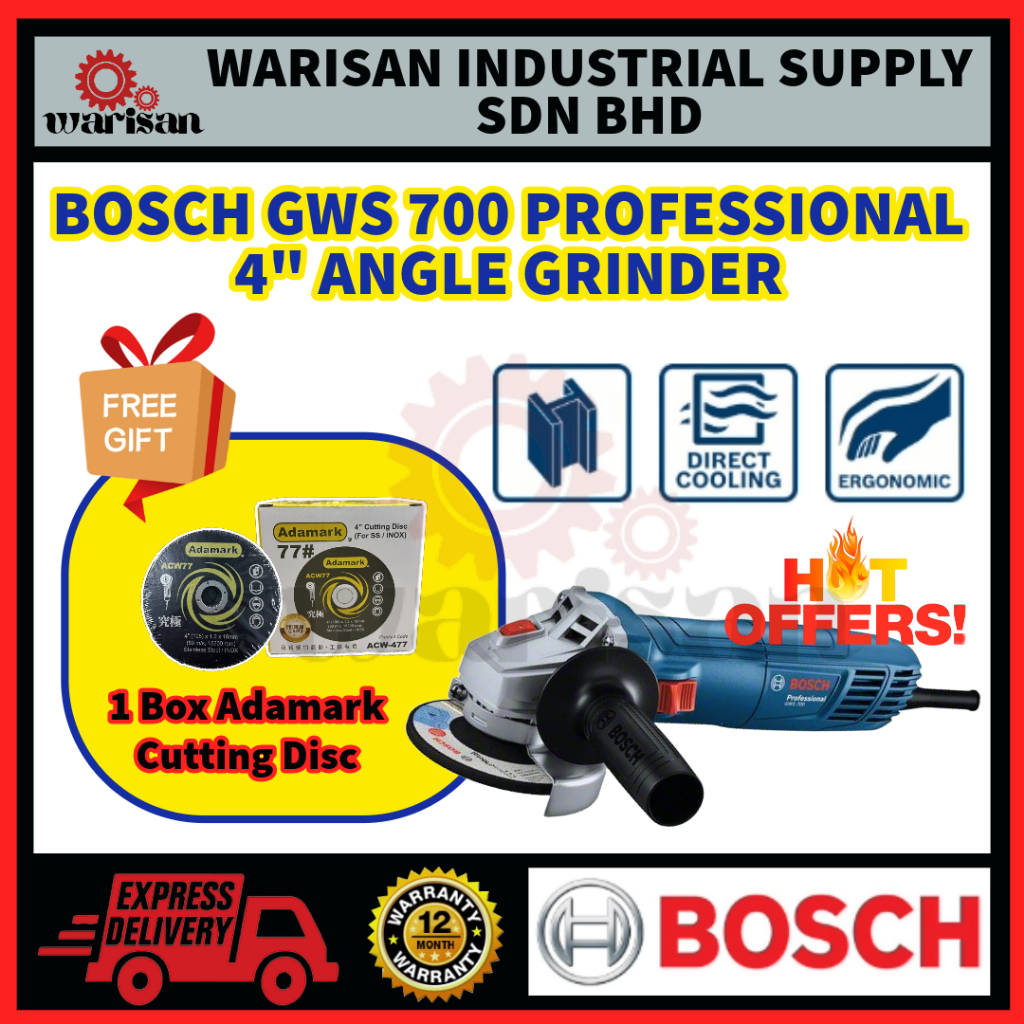 BOSCH GWS 700 Professional 4" / 100mm Angle Grinder | Shopee Malaysia