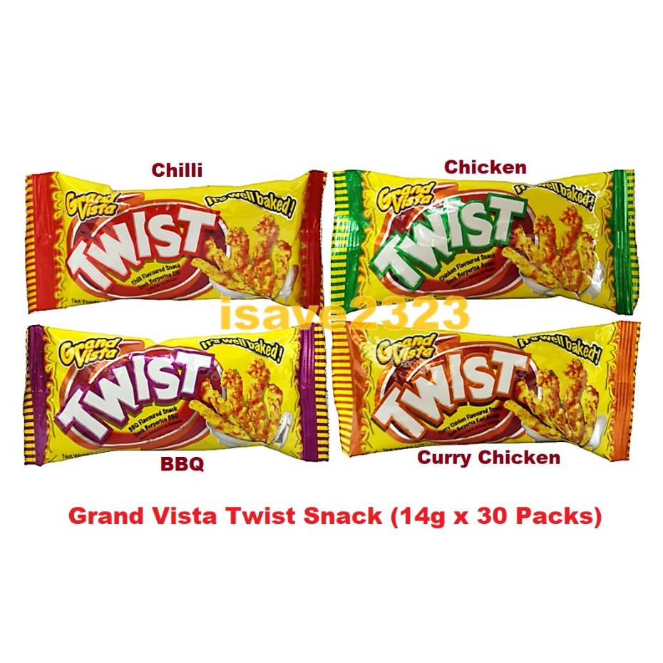 [HALAL] Grand Vista Twist Snack (14g x 30 Packs) - Chicken / BBQ ...