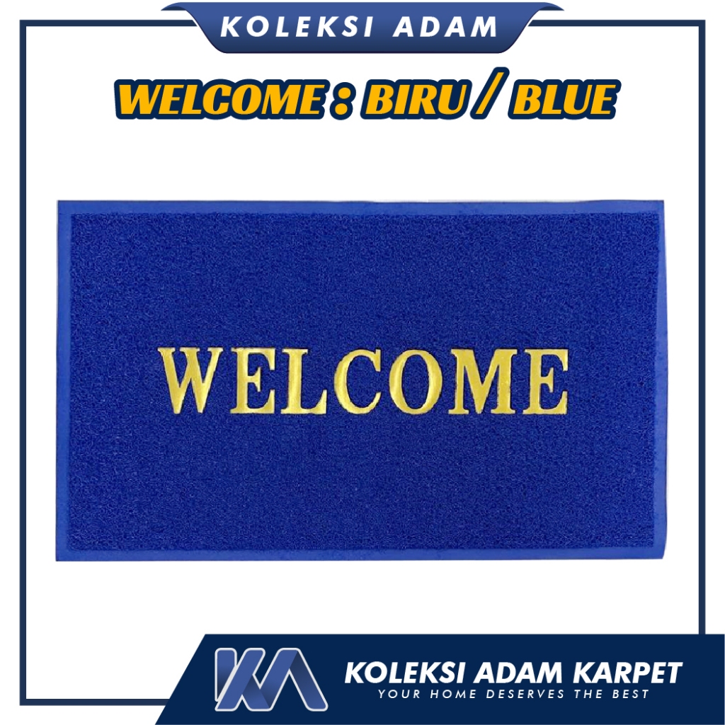 Welcome Door Mat (120cm x 180cm) Synthetic Rubber Floor Mat Alas Kaki ...