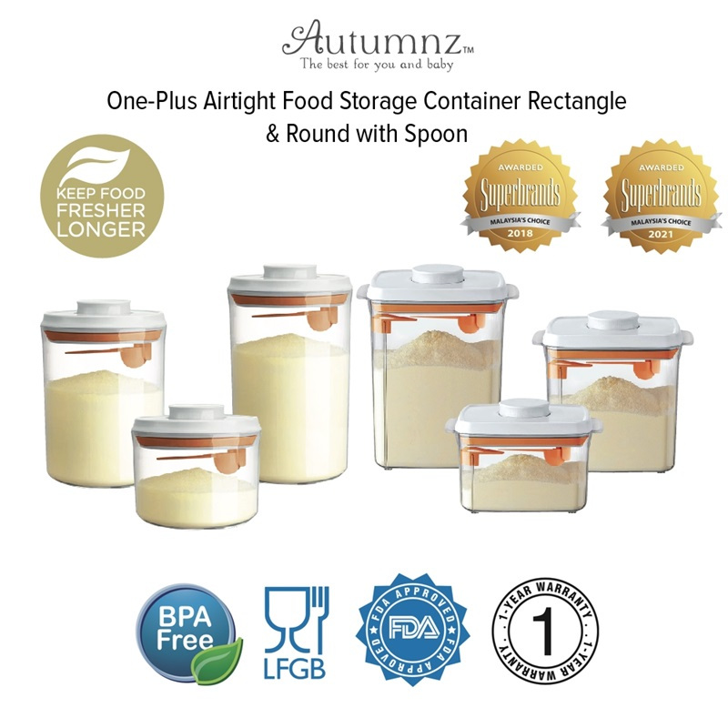 Autumnz - One-Push Airtight Food Storage Container (with spoon ...