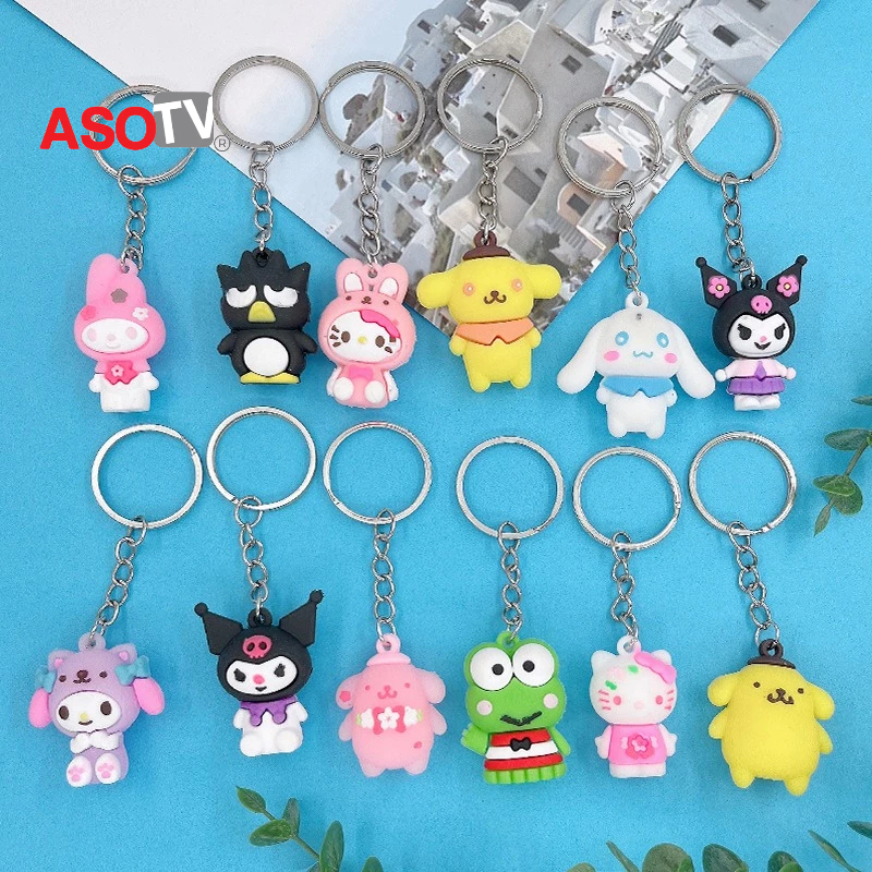 ASOTV® 3D Cartoon Key Chain KeyChain Gift Kuromi Cinnamoroll Melody ...