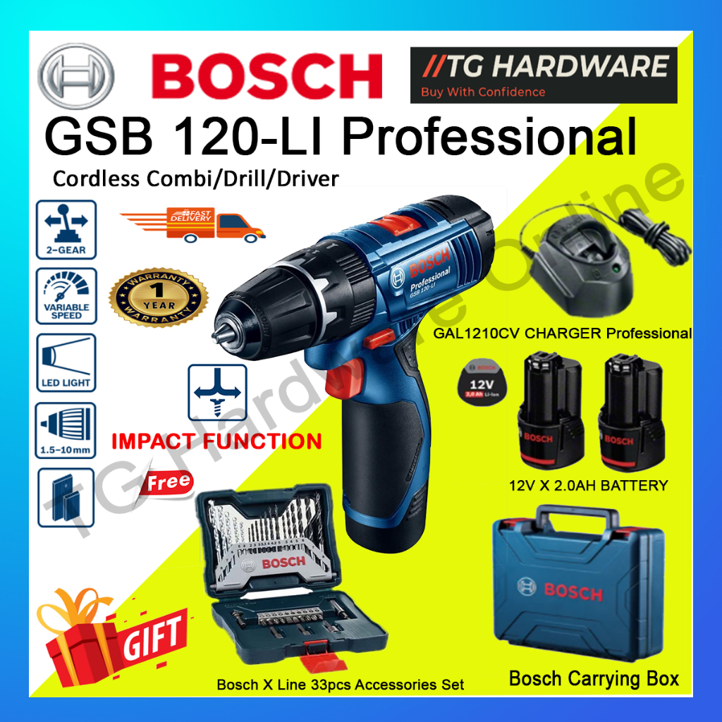 ⚡Bosch GSB 120-LI GEN 2 Cordless Impact Drill Battery GSB120LI ⚡| Extra ...