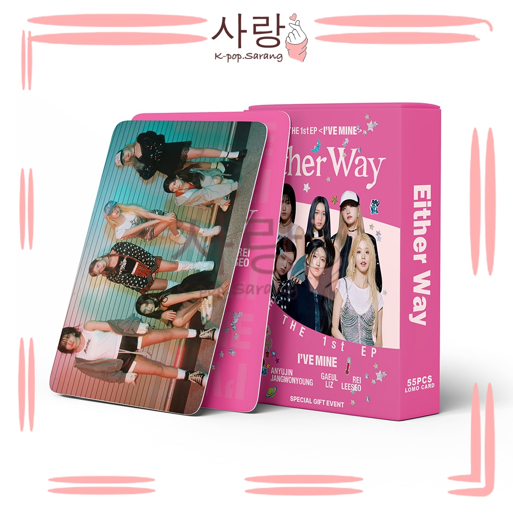 55pcs IVE《EITHER WAY》Pink Group LOMO Cards Set Collection Kpop Wonyoung ...