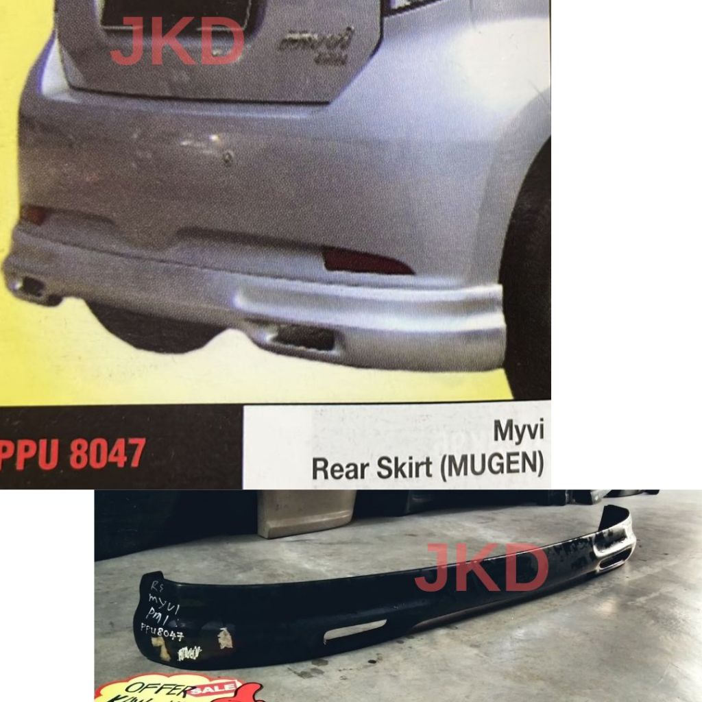 CLEAR STOCK!!! MYVI (MUGEN) REAR SKIRT LIPS PU RUBBER REAR LIP/DIFFUSER ...
