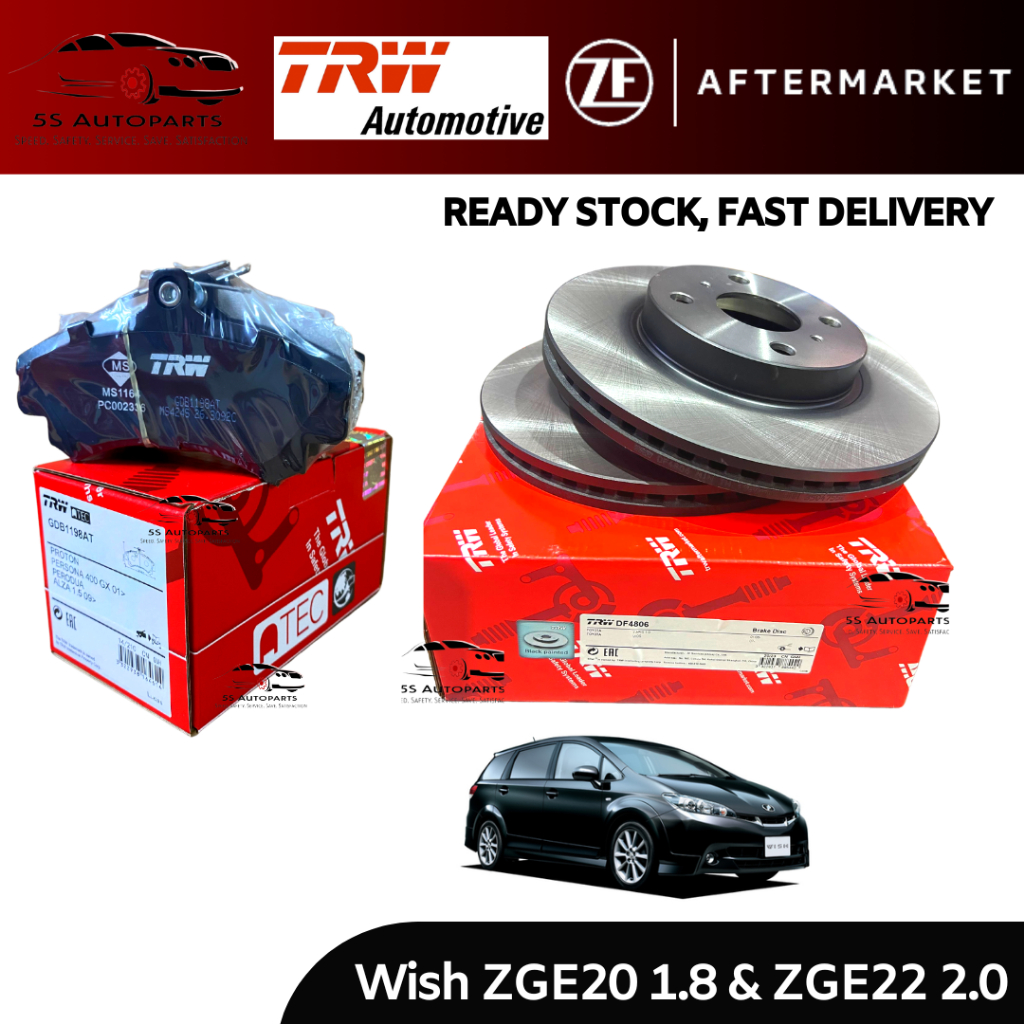 TRW Front (Depan) Toyota Wish ZGE20 1.8 , ZGE21 1.8, ZGE22 2.0 Disc ...