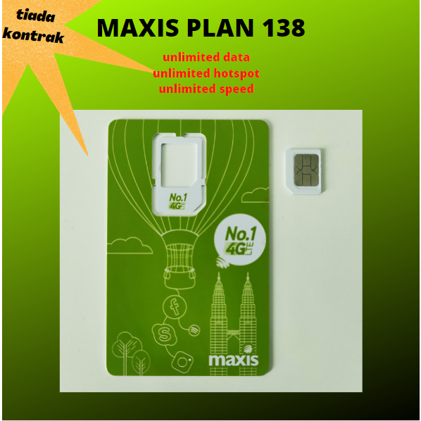Maxis Simcard 4G Broadband/Modem Highspeed Unlimited Data + Unlimited ...