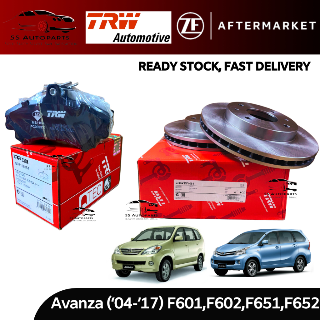 TRW Toyota Avanza F601, F602, F651, F652 (2004-2015) Front (Depan) Disc ...