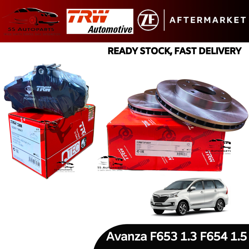 TRW Toyota Avanza F653 1.3 & F654 1.5 (2015-2024) Front (Depan) Disc ...