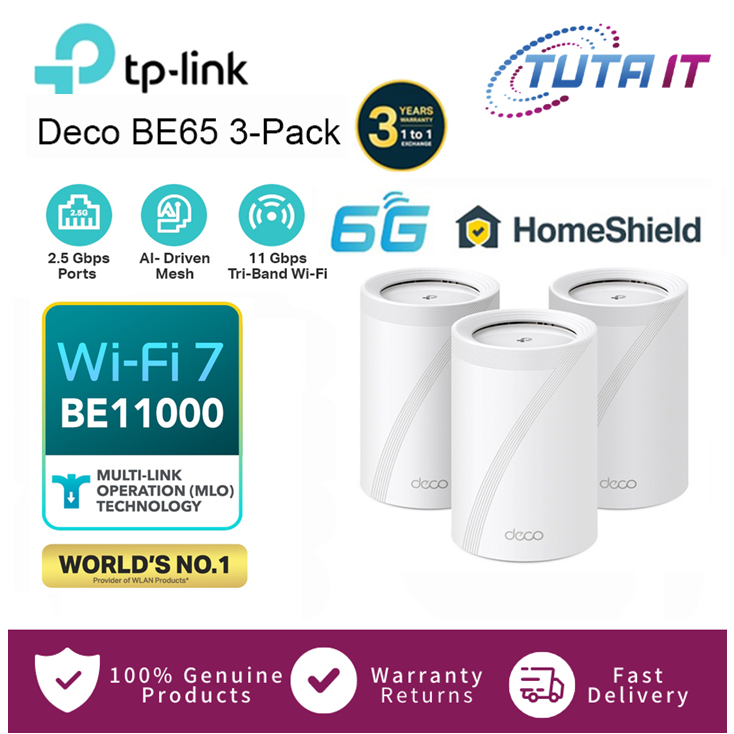 TP-Link Deco BE65 BE11000 Whole Home Mesh WiFi 7 System | Shopee Malaysia