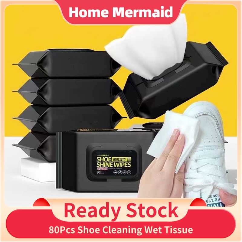 H&M 80pcs Shoe Cleaning Wet Tissue Wipes Portable Shoes Sneakers Care ...