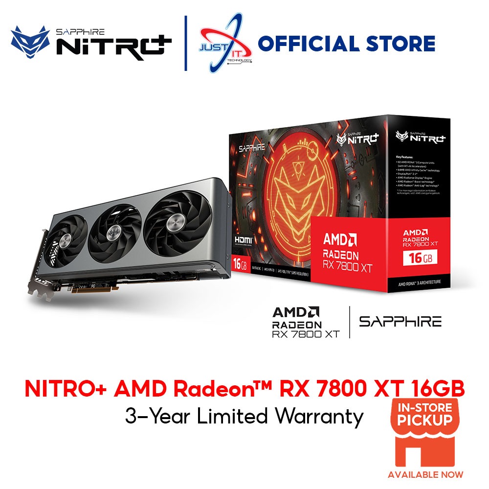 SAPPHIRE NITRO + AMD Radeon RX 7800 XT GAMING 16GB GDDR6 GRAPHICS CARD ...