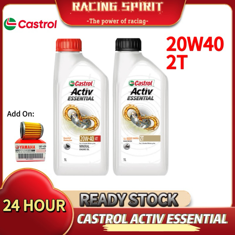CASTROL ACTIV ESSENTIAL GO 4TACTIVE 20W40 2T WANGI ENGINE OIL MINYAK ...