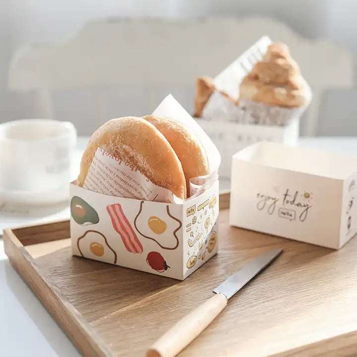 Disposable Korean Breakfast Toast Box Sandwich Box Printed Kotak Bekas ...