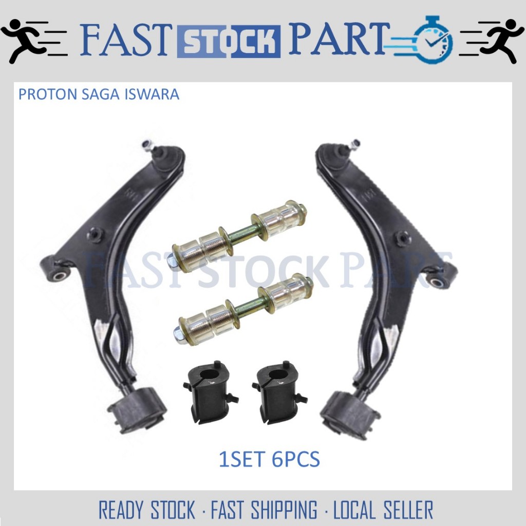1SET 6PCS FRONT LOWER ARM RIGHT LEFT/LINK /BUSH PROTON SAGA ISWARA ...