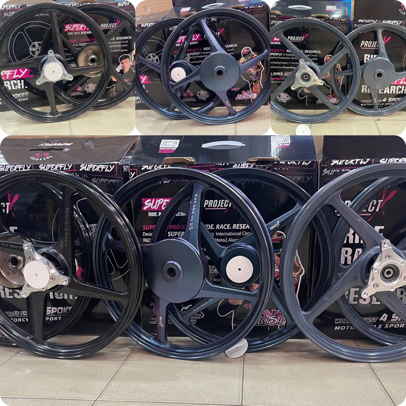 SuperFly Sport Rim Set Yamaha NVX V1 V2 AEROX Rims 1.6/1.6*17 4Batang ...