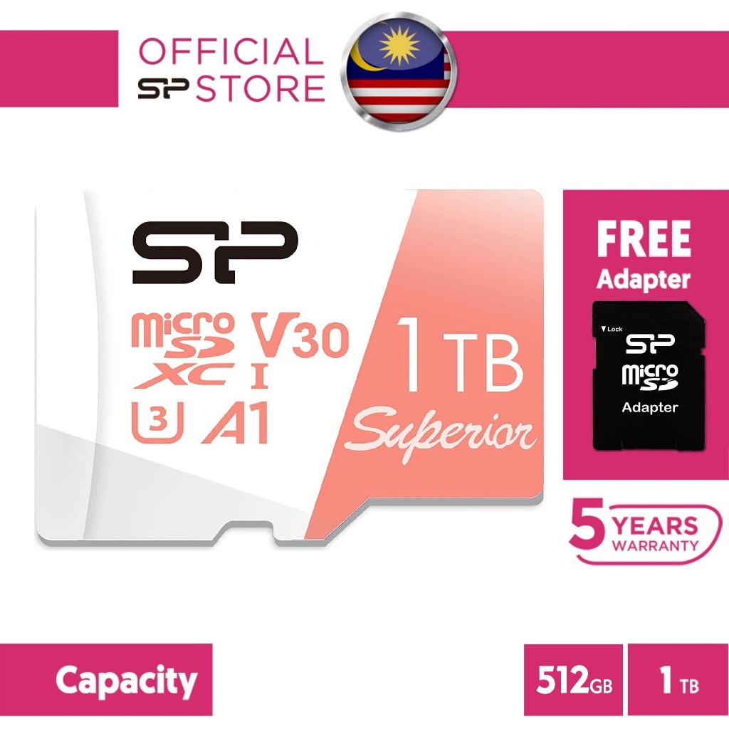 Silicon Power Micro SD Superior microSDXC Memory Card UHS-I U3 A1 V30 ...